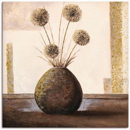 Artland Leinwandbild &raquo;Goldene Vasen II&laquo; Vasen & T&ouml;pfe 1 Stk. tlg. auf Holzrahmen gespannt beige Leinwand B/H/T: 50cm x 50cm, Leinwandbild Vasen & T&ouml;pfe 