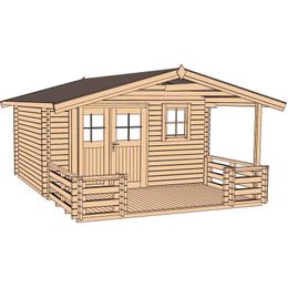 Weka Gartenhaus &raquo;136 B Gr.1, 45 mm, natur&laquo; beige Massivholz Fu&szlig;boden im Gartenhaus, ohne R&uuml;ck- und Seitenwand, ohne Dacheindeckung