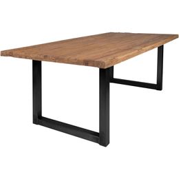 Sit Esstisch &raquo;Tops&Tables&laquo; mit rustikaler Tischplatte aus recyceltem Altholz Teak schwarz B/H/T: 180cm x 78cm x 100cm
