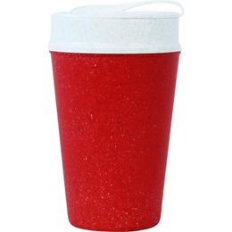 Koziol Coffee-to-go-Becher &raquo;ISO TO GO&laquo; 100% biobasiertes Material,doppelwandig,melaminfrei,recycelbar,400ml rot Holz, Kunststoff &Oslash; 9,4cm x 15cm, 400ml