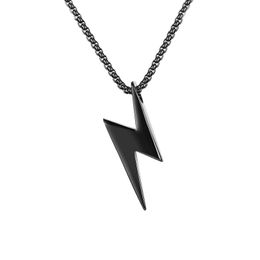 Firetti Herren Kette mit Anh&auml;nger &raquo;Schmuck Geschenk Blitz&laquo; schwarz Edelstahl, L: 55 B: 3mm