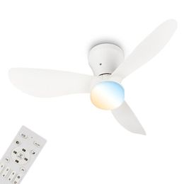 Briloner Leuchten LED Deckenleuchte &raquo;LUFITO Deckenventilator&laquo; LED-Board 1 Stk. warmwei&szlig; - kaltwei&szlig; Schlafzimmer, Wohnzimmer, Esszimmer, Flur, K&uuml;che wei&szlig; 1, &Oslash; 78cm H: 