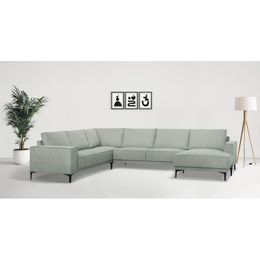 OTTO home Wohnlandschaft &raquo;OLAND Flachgewebe U-Form, XXL, B: 342 cm, Skandi-Design&laquo; Skandi-Design in Struktur, Flachgewebe, Luxus-Microfaser, Boucle 