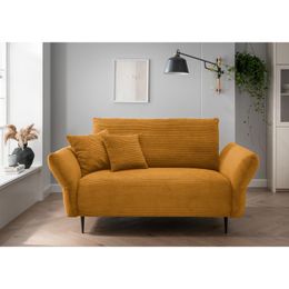 Home Affaire Ecksofa &raquo;Lazio modern und bequem, schmale Armlehnen, tolle Detailverarbeitung&laquo; zwei verschiedene Fu&szlig;farben w&auml;hlbar gold 93% Polyester, 7%