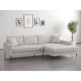 OTTO home Ecksofa &raquo;Summer L-Form, B: 280cm, in Cord & Struktur&laquo; wahlweise mit Kopfst&uuml;tzen, schwarze Metallf&uuml;&szlig;e beige 90% Polyester;10% Nylon B/H/T: 