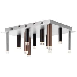 Brilliant Deckenleuchte &raquo;Cembalo&laquo; LED-Modul 1 Stk. Warmwei&szlig; LED Deckenlampe eckig 12flg braun/Kaffee braun 12, H: 21cm, 1 Stk.