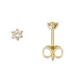 Firetti Damen Paar Ohrstecker &raquo;Schmuck Geschenk Gold 750 Ohrschmuck Solit&auml;r&laquo; mit Brillant - Krappenfassung gold 3,9mm, 0,2 LR = lupenrein, Diamanten 