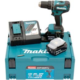 Makita Akku-Schlagbohrschrauber &raquo;DHP485RTJ&laquo; mit 2 Akkus 18 V/5 Ah und Ladeger&auml;t, inkl. Aufbewahrungskoffer blau Mit leuchtstarker LED, Lieferung im 