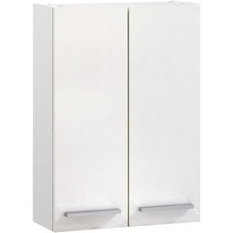 H&auml;ngeschrank &raquo;Quickset 335 Badschrank 50 cm breit mit 2 T&uuml;ren und 2 Einlegeb&ouml;den&laquo; Badezimmer-H&auml;ngeschrank inkl. Griffe in Chrom Glanz wei&szlig; 