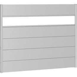BioHort Sichtschutzelement 5 Metall-Paneele, 1 Acrylglas-Paneel und 2 Schienen, LxH: 180x137 cm grau Stahlblech H/L: 137cm x 180m