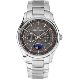 Jacques Lemans Herren Quarzuhr &raquo;Derby&laquo; Armbanduhr, Herrenuhr, Edelstahlarmband, analog, Wochentag, Mondphase rosa Einheitsgr&ouml;&szlig;e
