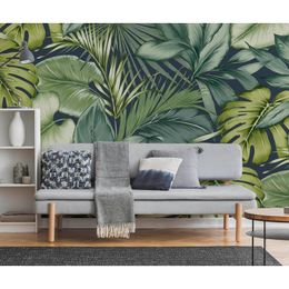 Art for the home Vliestapete &raquo;Fototapete Hawai Navy&laquo; botanisch glatt Hawaii Bl&auml;tter 280x300 cm bunt Vlies B/L: 3m x 2,8m, Rollen: 1