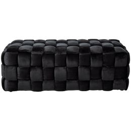 Jahnke Hockerbank &raquo;WEB ART L&laquo; 1 Stk. tlg. Hocker, Couchtisch, Beistelltisch gepolstert in edler Flechtoptik schwarz B/H/T: 118cm x 42,5cm x 50cm, Samtstoff, 