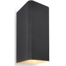 Paco Home Wandleuchte &raquo;ELENA&laquo; Warmwei&szlig; In-& Outdoor Wandleuchte LED Aussen Garten Lampe 3000 K IP 54 Up Down grau H: 24cm