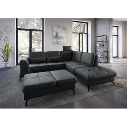 Sit & More sit&more Hocker &raquo;Bendigo&laquo; mit Klappfunktion, Bodenfreiheit 12 cm, wahlweise in 2 Fu&szlig;farben schwarz B/H/T: 114cm x 42cm x 71cm, NaturLEDER ,mit 