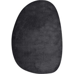 Tom Tailor HOME Hochflor-Teppich &raquo;Shaggy Teppich Cozy&laquo; oval 25 mm H&ouml;he Uni Farben, auch in Pastell Farben, weich & kuschelig, organische Form grau 