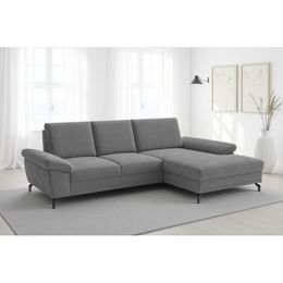 Sit & More sit&more Ecksofa &raquo;Chelsea L-Form, B: 264 cm, mit Armteil-& Sitztiefenverstellung&laquo; optional Schlaffunktion und Bettkasten grau 100% Polyester B/H/T: 