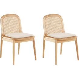 LeGer Home by Lena Gercke Esszimmerstuhl &raquo;Lina, 2er-Set, Massivholz&laquo; (Set) 2 Stk.Polsterstuhl mit Rahmen und Beinen aus massivem Eschenholz beige 