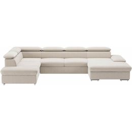 Sit & More sit&more Wohnlandschaft &raquo;Valantine U-Form, B: 349 cm&laquo; mit Arm- & Kopfteilverstellung, optional mit Schlaffunktion beige 100% Polyester B/H/T: 349cm x 
