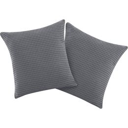 OTTO home Kissenbezug &raquo;Greta&laquo; in Waffelpiqu&eacute; Optik, in vielen Farben erh&auml;ltlich, Bezug in 50x50 cm grau Baumwolle, Obermaterial: 100% Baumwolle B/L: 