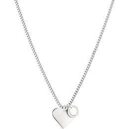 Liebeskind Berlin Damen Kette mit Anh&auml;nger &raquo;Schmuck Geschenk Edelstahl Halskette Herz&laquo; silber Edelstahl, L: 45 B: 2mm
