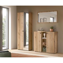 Home Affaire Garderoben-Set &raquo;TATIO, 3-tlg. Garderobenkombination, Breite: 191 cm, Rillenfr&auml;sung&laquo; Set, Set, best. aus: 1 Spiegel, 1 Garderobenschrank, 