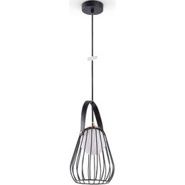 Paco Home Pendelleuchte &raquo;RICARDA&laquo; G9 Wohnzimmer Vintage G9 K&auml;figleuchte Esszimmer Metall Industrial schwarz &Oslash; 18cm H: 177cm
