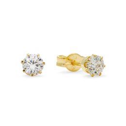 Amor Damen Paar Ohrstecker &raquo;2013782&laquo; Made in Germany - mit Zirkonia (synth.) gold 4mm, Gelbgold 375