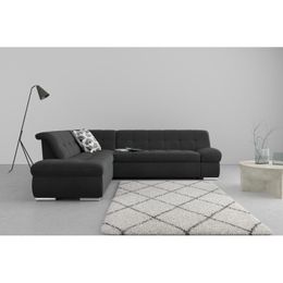 DOMO collection Ecksofa &raquo;MONA 271x213 cm, modern und komfortabel&laquo; whlw. mit Bett- und Armlehnfunktion, L-Form grau Struktur fein 100% Polyester;