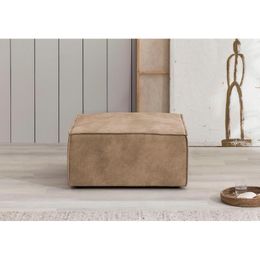 OTTO home Hocker &raquo;SHERWOOD Vintage Lederoptik XXL-Hocker f&uuml;r Loveseat&laquo; Hocker quadratisch, ideale Erg&auml;nzung zum Loveseat SHERWOOD beige 100% Polyester