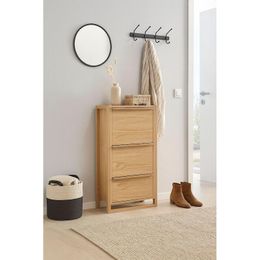 WOODMAN Schuhkommode &raquo;NewEst&laquo; Breite 67 cm, mit 3 Klappen, Holzfurnier aus Eiche, FSC braun B/H/T: 67cm x 138cm x 28cm