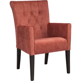 Home Affaire Esszimmerstuhl &raquo;King&laquo; () Esszimmerstuhl mit Knopfheftung rot Polyester B/H/T: 60cm x 92cm x 65cm, Samtvelours