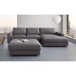 Home Affaire Ecksofa &raquo;Bloomfield, bequem und elegant, Breite 303cm, L-Form&laquo; mit Bettfunktion und Bettkasten, Unser Dauertiefpreis grau 100% Polyester 