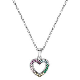 Prinzessin Lillifee Damen Kette mit Anh&auml;nger &raquo;Herz&laquo; mit Zirkonia (synth.) bunt Silber 925 (Sterlingsilber), L: 38