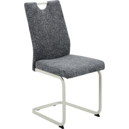Hela Freischwinger &raquo;TIVOLI&laquo; (Set) 1 Stk.Freischwinger, Gestell Perlwei&szlig;, mit Griff, 140kg belastbar grau Metall, Polyester, Stoff B/H/T: 43,5cm x 97cm