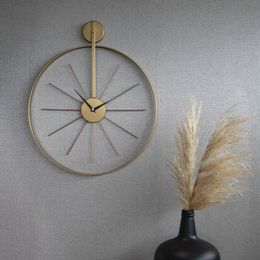 Art for the home Wanduhr &raquo;Luxus Wanduhr Rund&laquo; Uhr - Luxuri&ouml;se runde H&auml;ngeuhr in Gold - 55cm x 65 cm gold B/H/T: 55cm x 65cm x 4cm