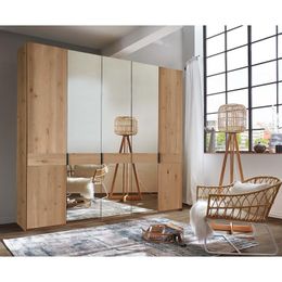 Wiemann Kleiderschrank &raquo;Cardiff&laquo; inkl. T&uuml;rd&auml;mpfung braun Floatglas, Hartfaserplatte, Holzwerkstoff, Massivholz Bianco-Eiche-Nachbildung, B/H/T: 