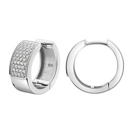 Firetti Damen Paar Creolen &raquo;Schmuck Geschenk Silber 925 Ohrschmuck Ohrringe&laquo; mit Zirkonia (synth.) 16mm, Silber 925 (Sterlingsilber)