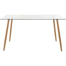 Otto Home Damen OTTO home Glastisch &raquo;Miller&laquo; Breite 140 cm braun B/H/T: 140cm x 75cm x 80cm