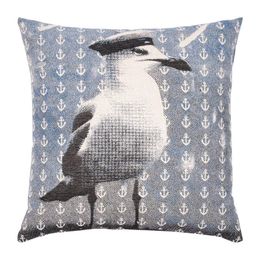 Pad Dekokissen &raquo;CAPTAIN&laquo; Made in Europe, Kissenh&uuml;lle ohne F&uuml;llung, 1 St&uuml;ck blau Baumwolle B/L: 45cm x 45cm, 1 Stk.