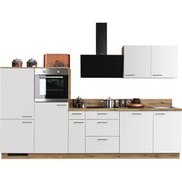KOCHSTATION K&uuml;chenzeile &raquo;KS-Scafa, mit h&ouml;henverstellbaren F&uuml;&szlig;en&laquo; vormontiert, wahlweise mit E-Ger&auml;ten, mit Soft-Close, Breite 320 cm wei&szlig; B/H/T: 320cm