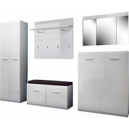Germania Garderoben-Set &raquo;Adana&laquo; Set, 6 Stk. tlg. wei&szlig; Einheitsgr&ouml;&szlig;e