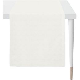 Apelt Tischl&auml;ufer &raquo;3900 Uni / OUTDOOR, Sommerdeko, Sommer&laquo; mit Fleckschutz beige Polyacryl B/L: 48cm x 140cm, 1 Stk., rechteckig
