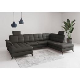 Sit & More sit&more Wohnlandschaft &raquo;Zora&laquo; B/H/T: 212cm, NaturLEDER Stoff,mega-Recamiere links, ohne Bett,ohne Bettkasten