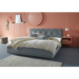 Westfalia Schlafkomfort Polsterbett &raquo;Adamas&laquo; auch mit Bettkasten, Knopfheftung mit Strasssteinen grau Bezug: 100% Polyester, Polsterung: Polsterwatte, Material Gestell: 