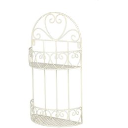 AMBIENTE HAUS Deko-Wandregal &raquo;Wandregal rund - antikweiss 50cm&laquo; 1 Stk. tlg. wei&szlig; Metall B/H/T: 27cm x 50cm x 12cm, 2 Stk.