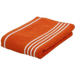 G&ouml;zze Handt&uuml;cher &raquo;Rio&laquo; im Set, mit frischer Streifenbord&uuml;re orange Walkfrottee, Obermaterial: 100% Baumwolle B/L: 50cmx100cm, 2 Stk., Walkfrottee