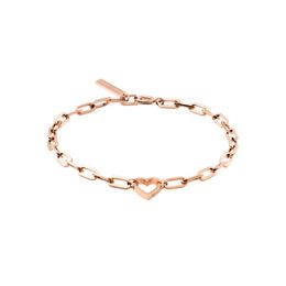 Liebeskind Berlin Damen Edelstahlarmband &raquo;Herz&laquo; rosa 20cm, Edelstahl