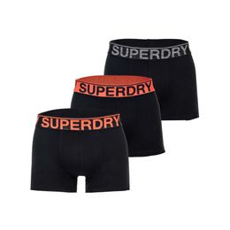 Superdry Boxershort 3er Pack in Schwarz/Orange | Gr.: M