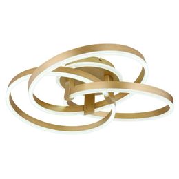 Globo LIGHTING Deckenleuchte &raquo;HERWIG&laquo; LED-Modul 1 Stk. Deckenleuchte Gold, Acryl opal, dimmbar, Fernbedienung, LED 56W 1, H: 20cm, 1 Stk.
